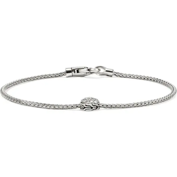 John Hardy Essential Pavé Bracelet With Diamonds - Silver
