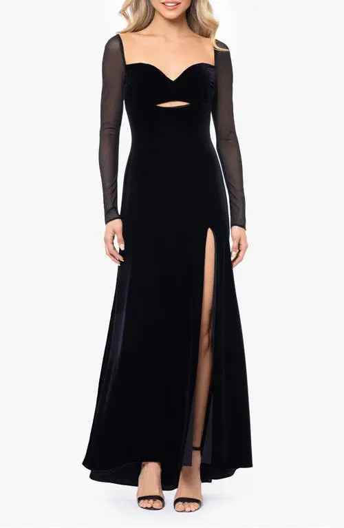 BLONDIE NITES Long Sleeve Velvet Gown