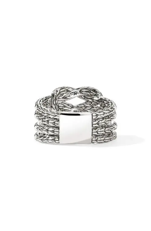 John Hardy Sterling Diamond Love Knot Ring - Silver