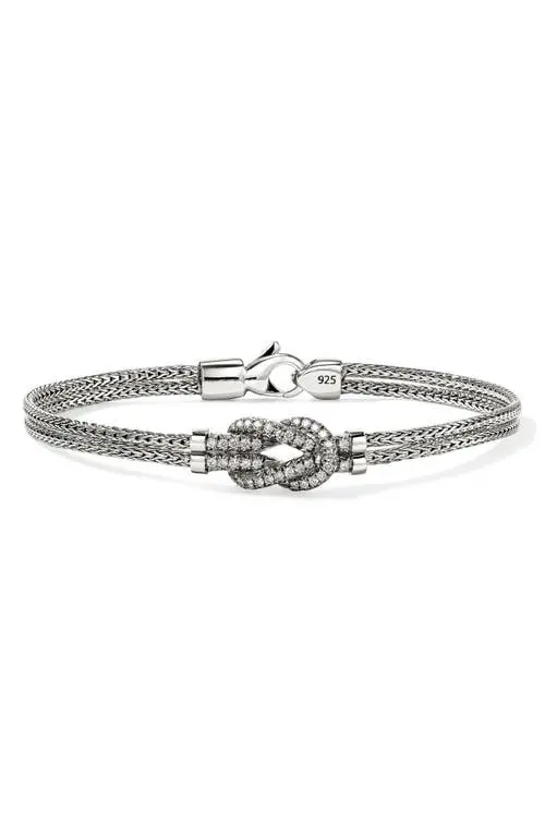 John Hardy Diamond Love Knot Chain Bracelet - Silver
