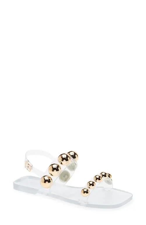 Jeffrey Campbell Gum-drop Jelly Sandals - Clear Gold