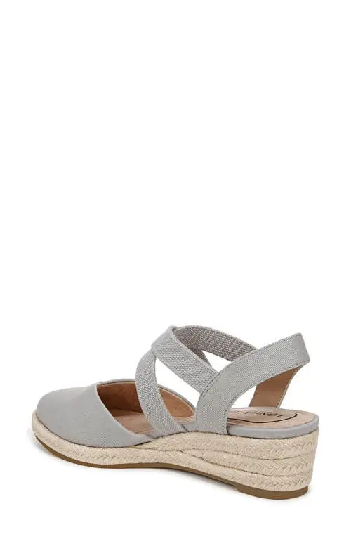 LIFESTRIDE Kimball Espadrille Slingback Wedges - Grey
