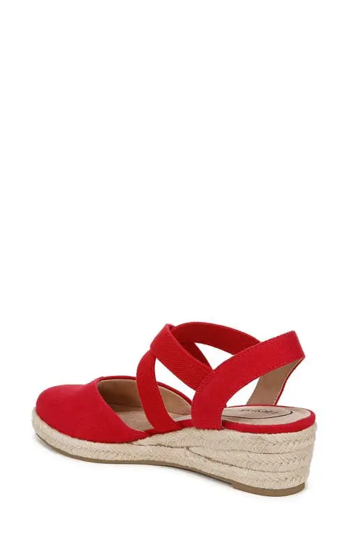 LIFESTRIDE Kimball Espadrille Slingback Wedges - Red