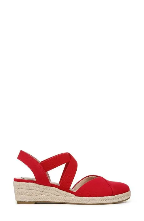 LIFESTRIDE Kimball Espadrille Slingback Wedges - Red