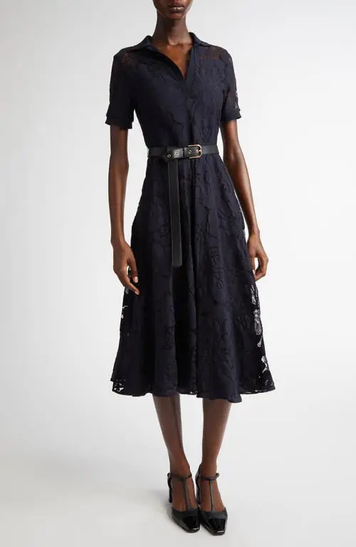 Max Mara Lambro Lace Knit Shirtdress