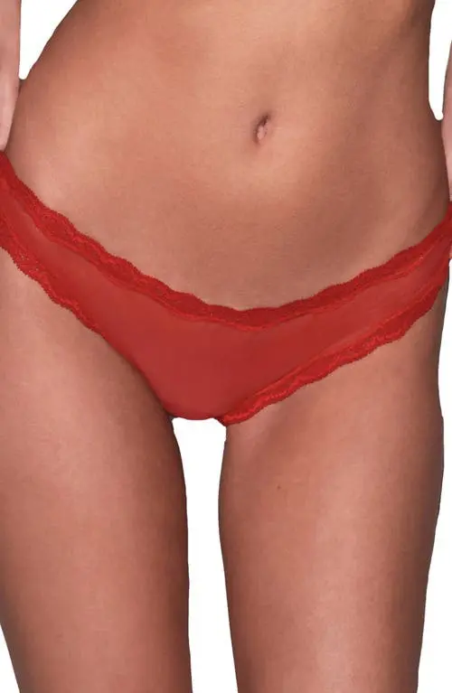 Fleur Du Mal Sheer Tulle Thong - Rouge