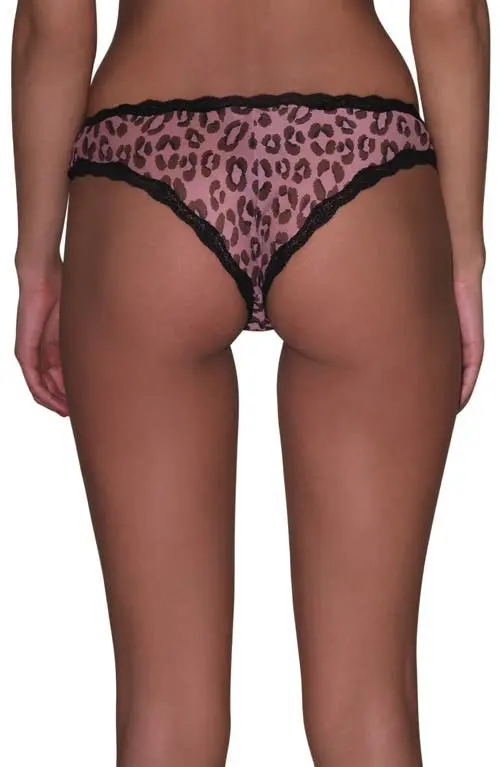 FLEUR DU MAL Printed Sheer Tulle Bikini Cut Briefs