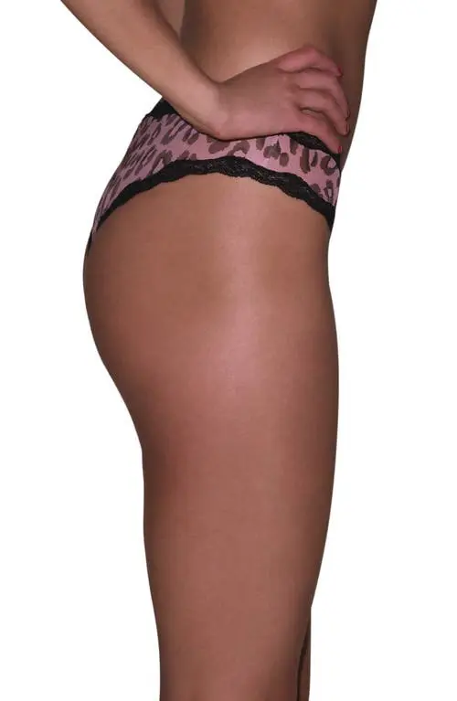 FLEUR DU MAL Printed Sheer Tulle Bikini Cut Briefs
