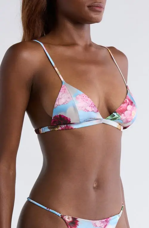 Fleur Du Mal Luxe Triangle Bra - Dreamy Floral Print