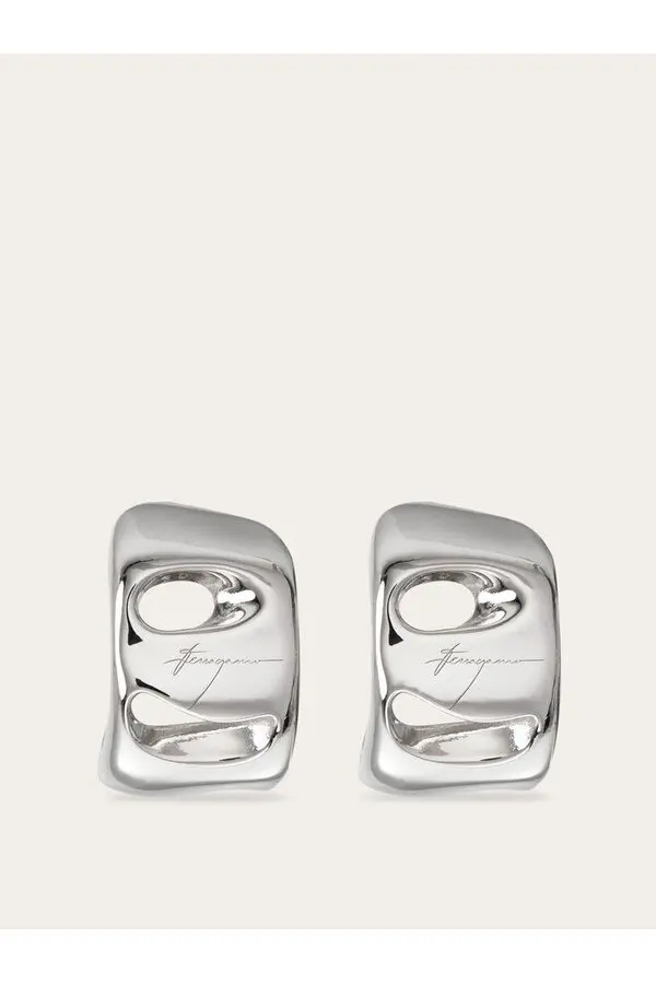 FERRAGAMO Vara Hoop Earrings - Silver