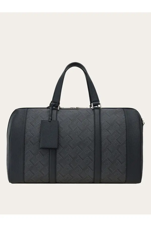 FERRAGAMO Monogram Duffle Bag - Black