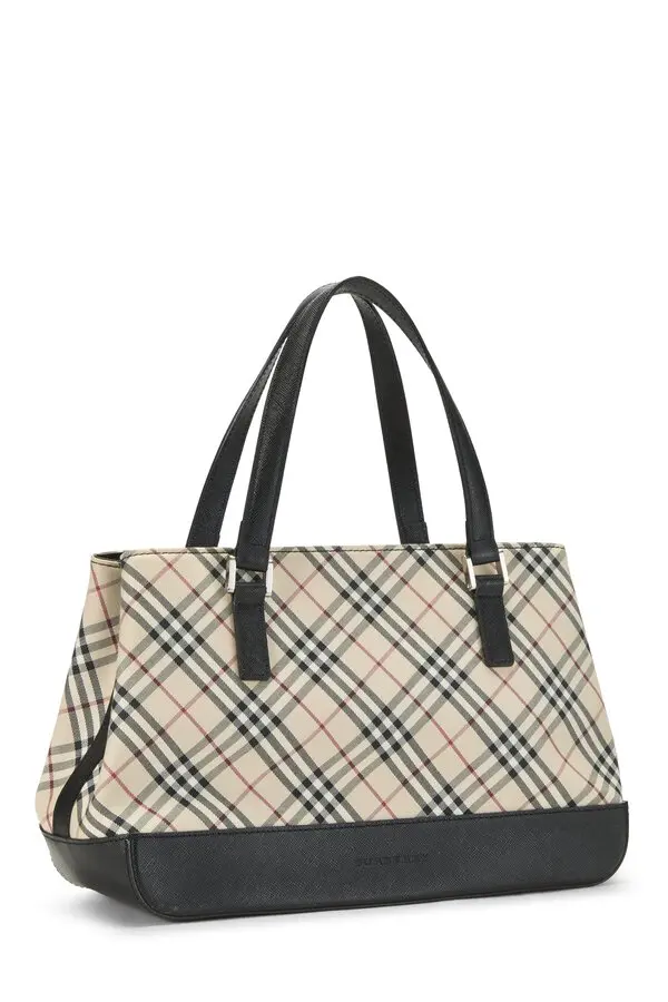 Burberry Check Jacquard Handbag - Black
