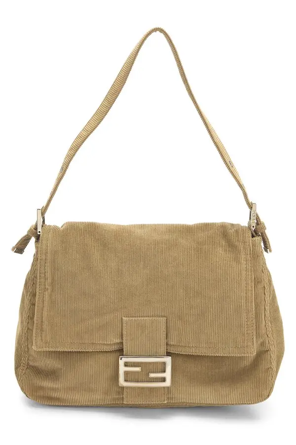 ショルダーバッグ FENDI Corduroy Shoulder Bag Beige Fendi Corduroy Baguette Small Shoulder Bag Beige 1812174