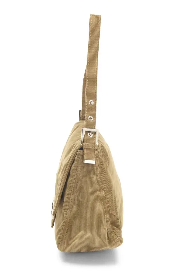 Fendi Corduroy Shoulder Bag - Beige | Editorialist