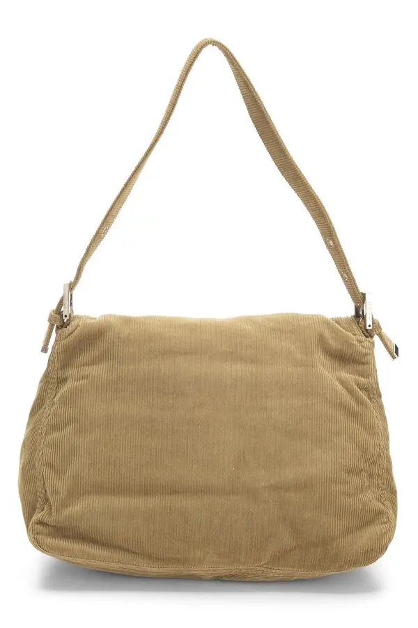 Fendi Corduroy Shoulder Bag - Beige | Editorialist