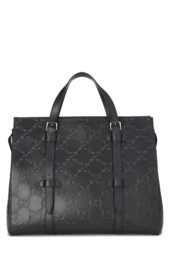 Gucci Embossed Gg Leather Tote