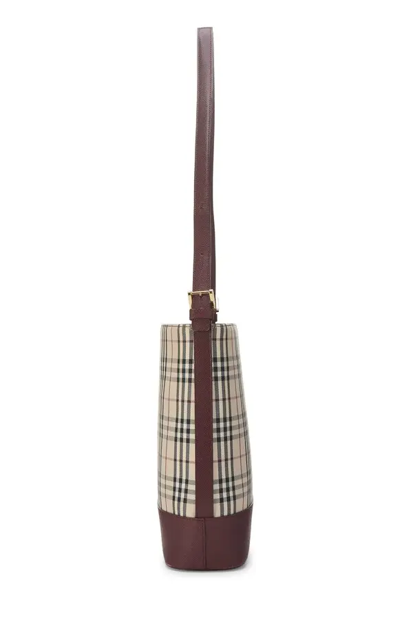 Burberry Check Jacquard Canvas Hobo