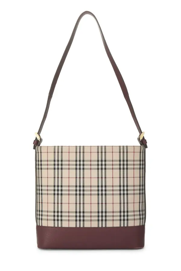 Burberry Check Jacquard Canvas Hobo