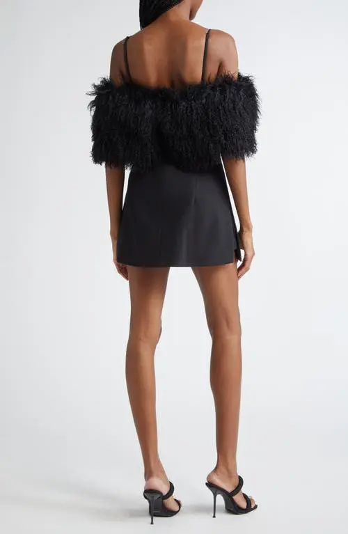 Alexander Wang Convertible Minidress With Shearling Stole