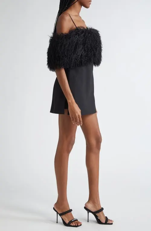 Alexander Wang Convertible Minidress With Shearling Stole