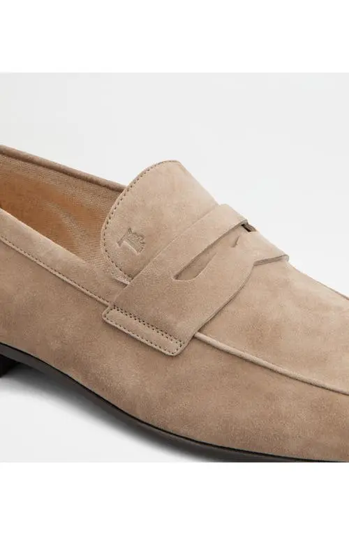 TOD'S Goatskin Suede Penny Loafer