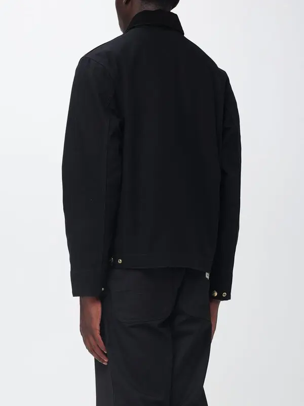 Carhartt Work In Progress Organic Cotton Canvas Jacket With Velvet Collar - Black