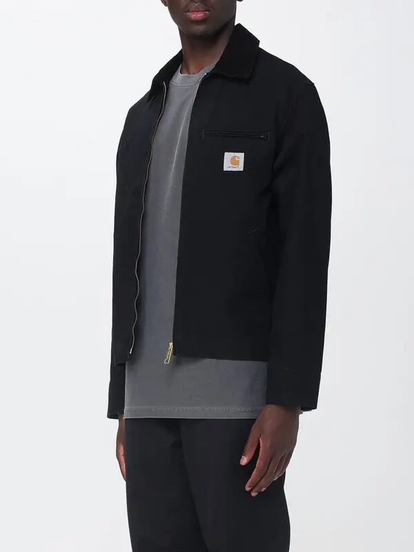 Carhartt Work In Progress Organic Cotton Canvas Jacket With Velvet Collar - Black