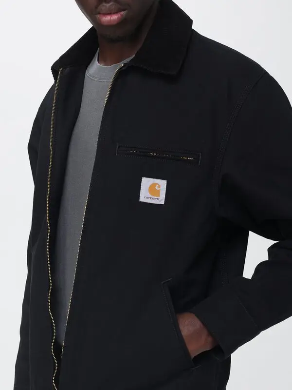 Carhartt Work In Progress Organic Cotton Canvas Jacket With Velvet Collar - Black