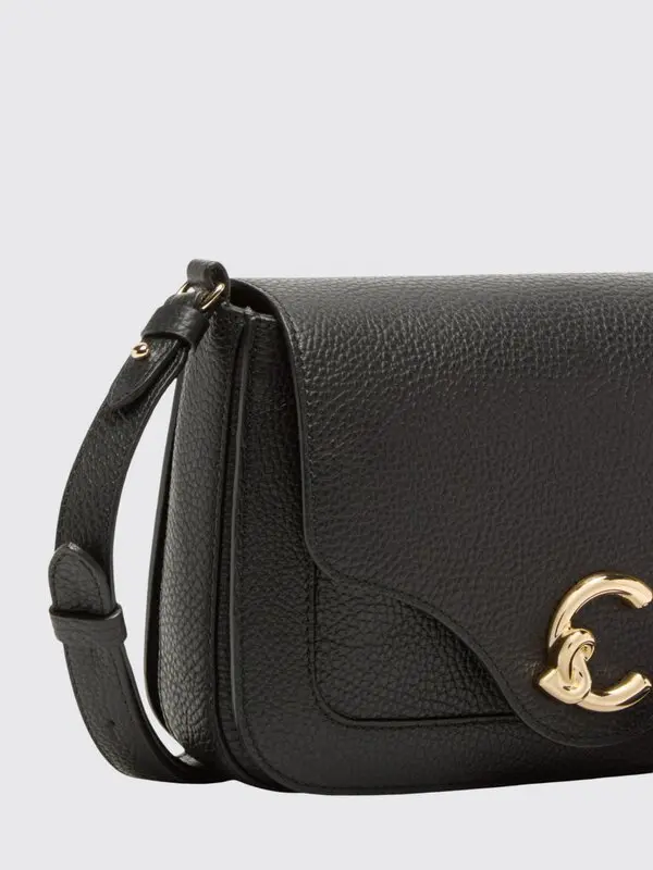 COCCINELLE C-me Hammered Leather Mini Bag - Black
