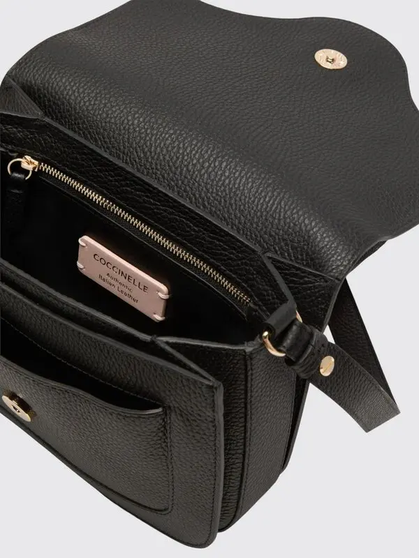 COCCINELLE C-me Hammered Leather Mini Bag - Black