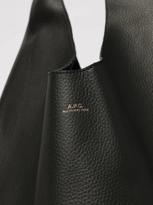 A.p.c. Textured Leather Tote Bag - Black