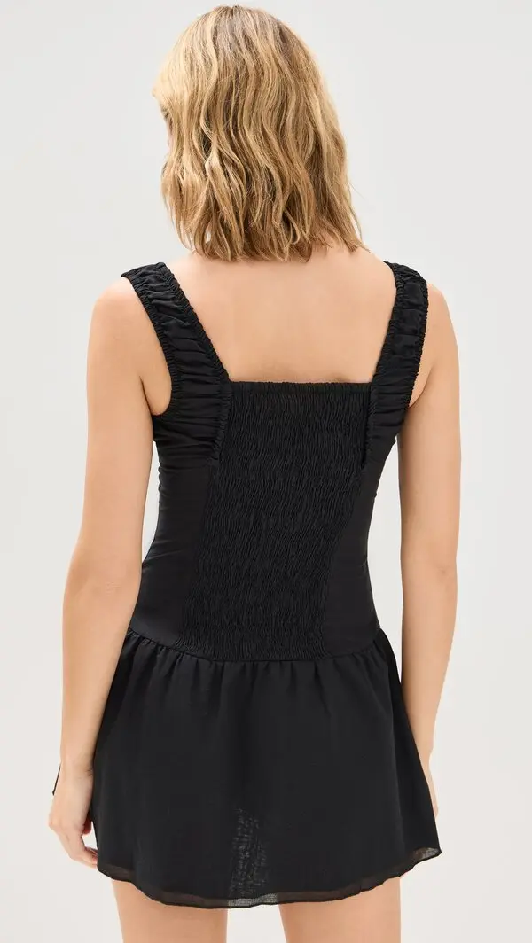 Frankies Bikinis Christa Gauze Mini Dress In Black - 50% Off | Editorialist
