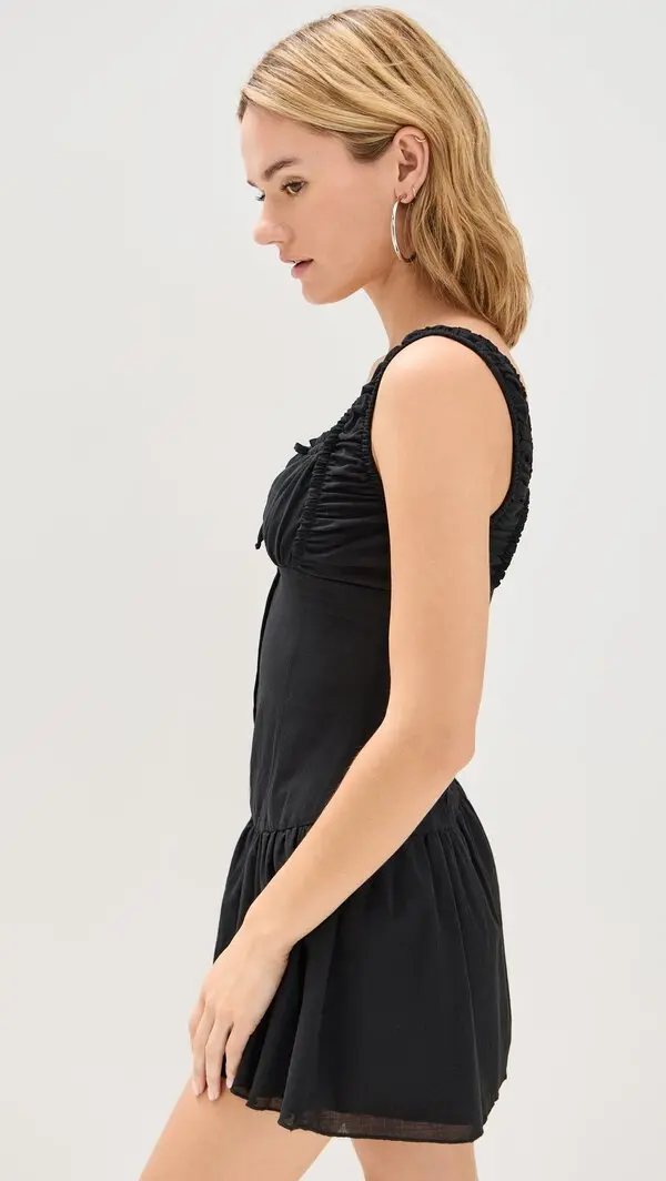 Frankies Bikinis Christa Gauze Mini Dress In Black - 50% Off | Editorialist