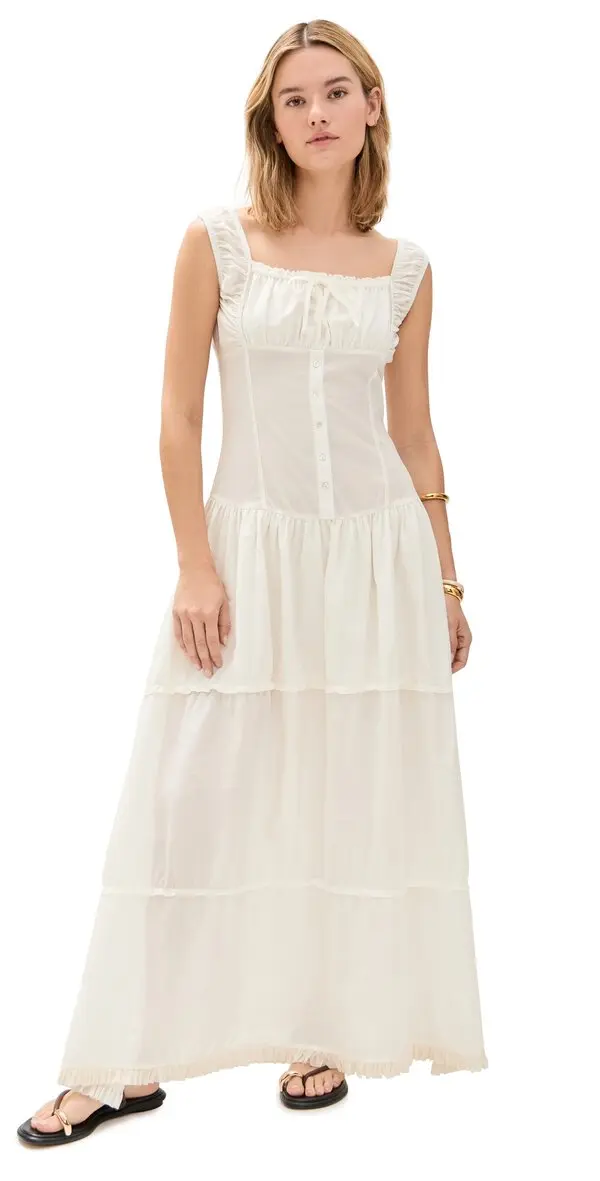 Frankies Bikinis Christabelle Gauze Maxi Dress In Sunrose - 60% Off |  Editorialist
