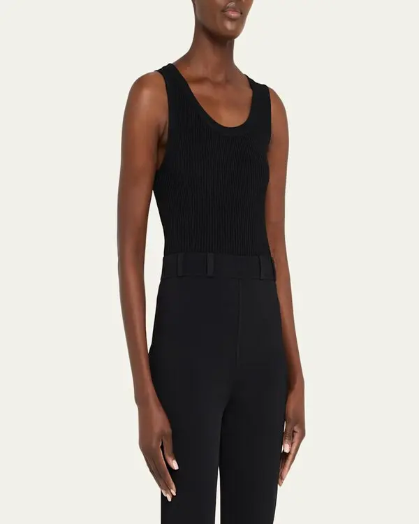 Alaïa Sleeveless Slim Fit Bodysuit - Black