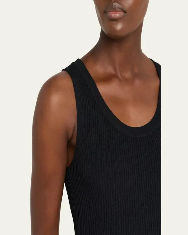 Alaïa Sleeveless Slim Fit Bodysuit - Black