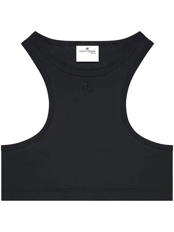 COURREGES Racerback Crop Top - Black