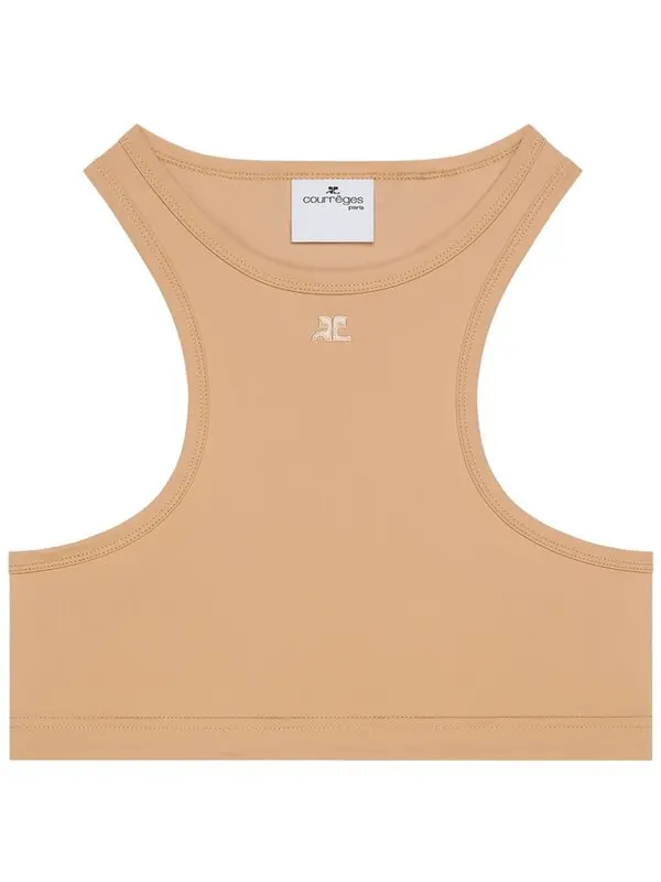 COURREGES Racerback Crop Top - Neutrals