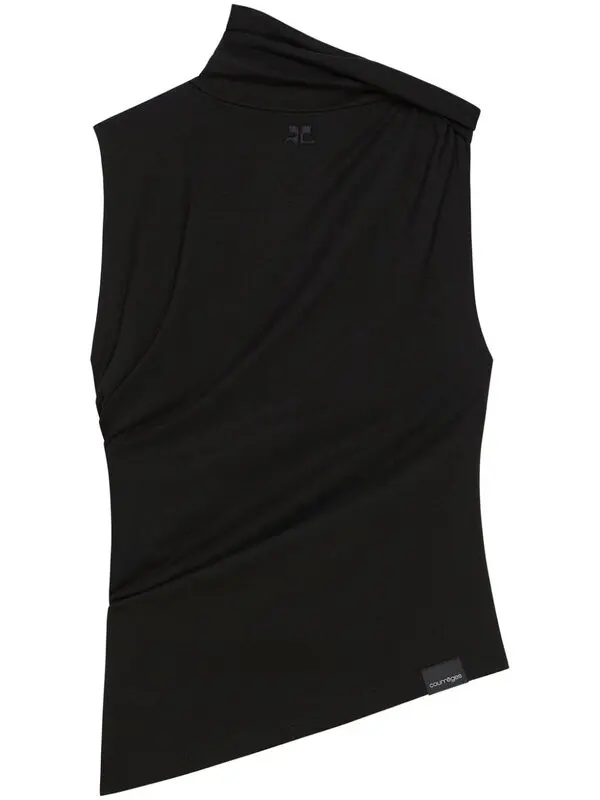COURREGES Draped Top - Black