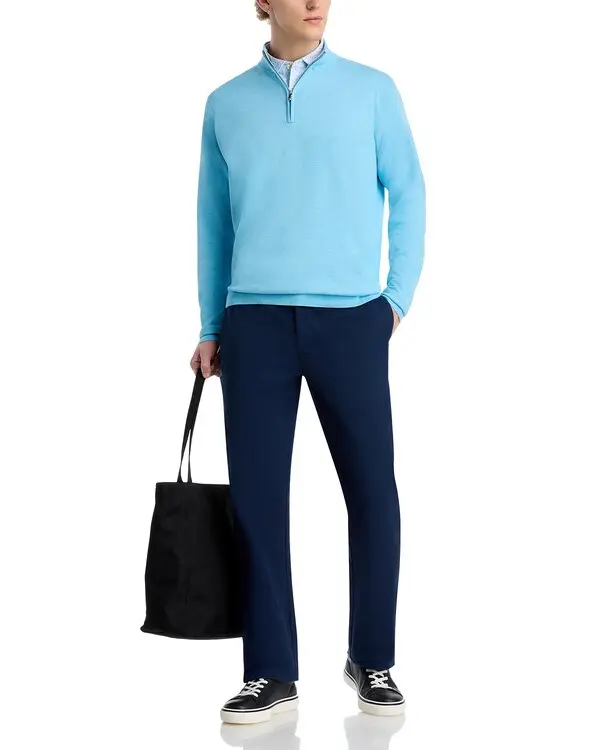 Peter Millar Crown Coolspun Cotton Quarter Zip Sweater - Seaport
