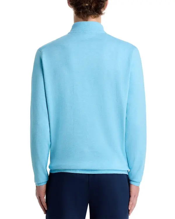 Peter Millar Crown Coolspun Cotton Quarter Zip Sweater - Seaport