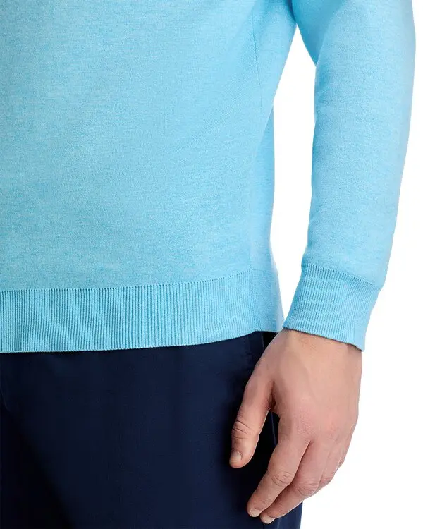 Peter Millar Crown Coolspun Cotton Quarter Zip Sweater - Seaport