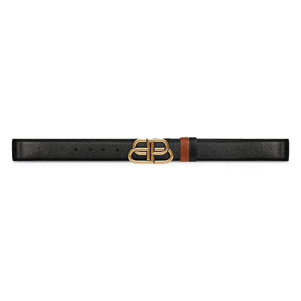 Balenciaga Bb Reversible Belt - Black