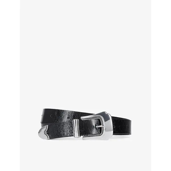 The Kooples Buckle-embellished Leather Belt - Black