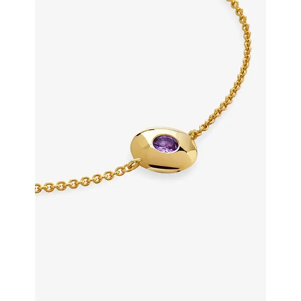 Monica Vinader February Birthstone Vermeil And Amethyst Bracelet - Yellow Gold