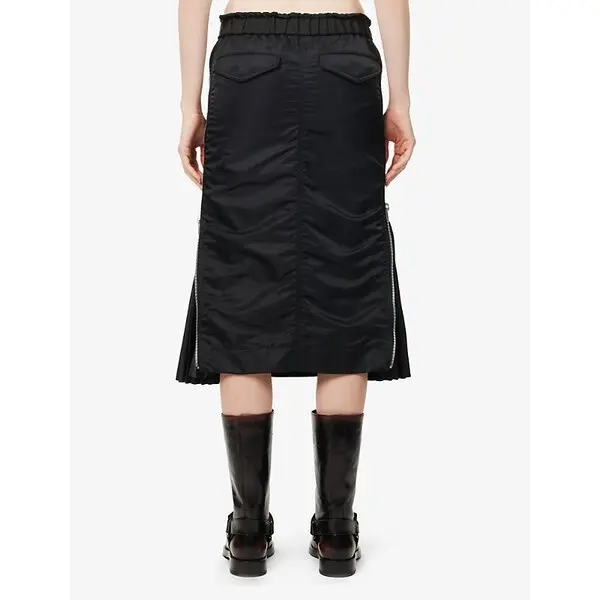 Sacai Padded Pleated Shell Midi Skirt