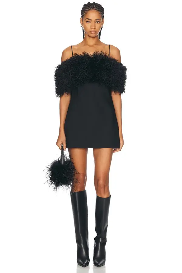 Alexander Wang Mini Dress With Faux Fur Stole