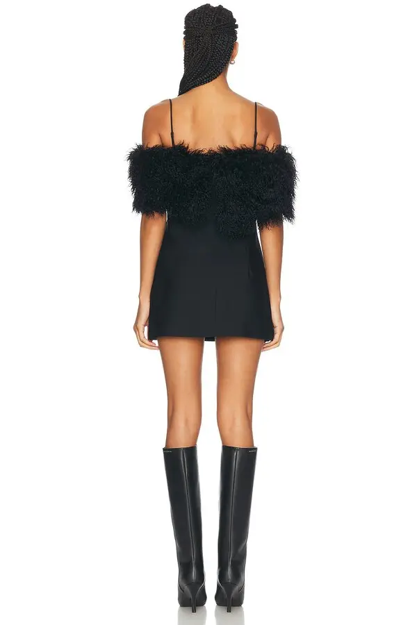 Alexander Wang Mini Dress With Faux Fur Stole