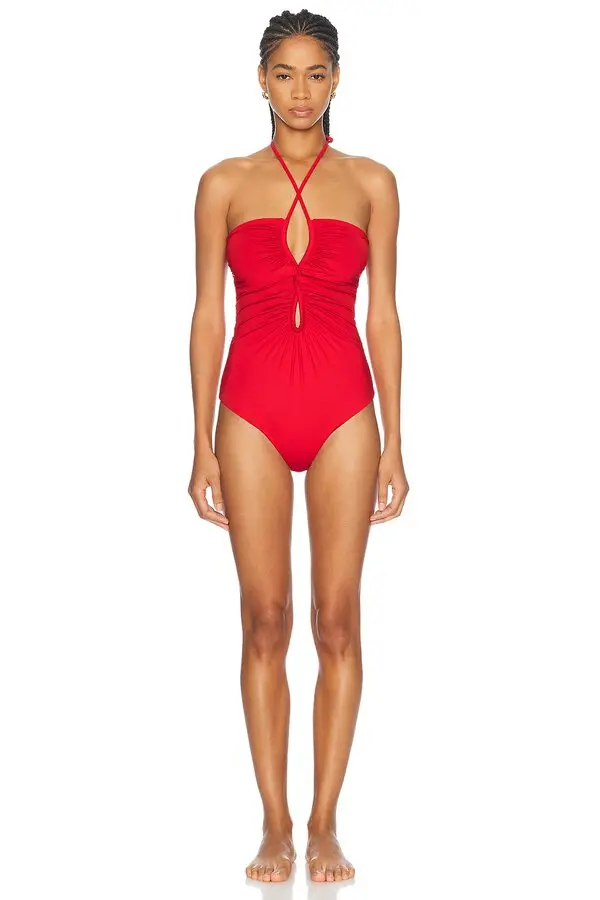 Johanna Ortiz Coral Reef One Piece Swimsuit - Garnet Red
