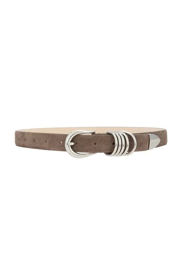 DEHANCHE Hollyhock Suede Belt - Dark Grey & Silver